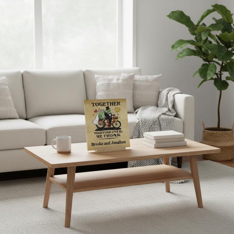 Personalized Frog Couple Art Wedding Anniversary Tabletop Decoration ...