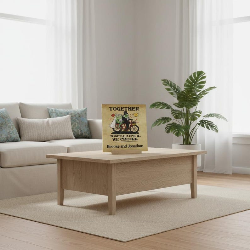 Personalized Frog Couple Art Wedding Anniversary Tabletop Decoration ...