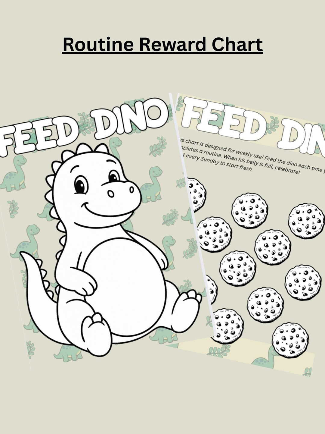 Feed the Dino – Toddler Reward Chart (printable) - Etsy