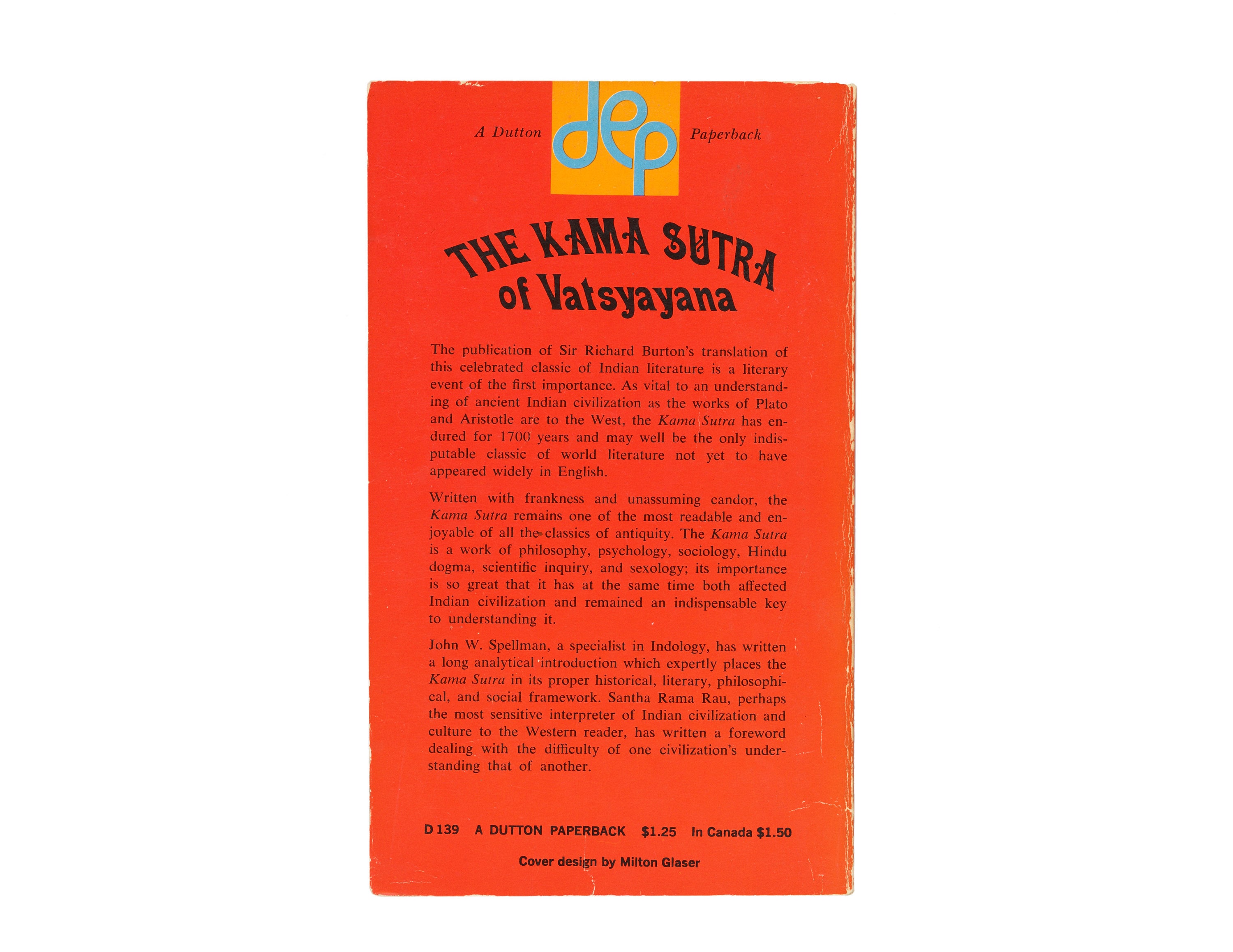 The Kama Sutra of Vatsyayana / Vintage Dutton Paperback Book - Etsy