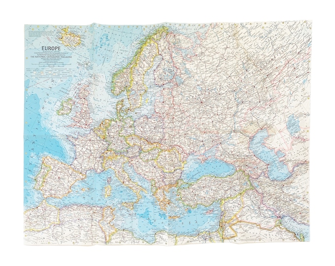 Vintage 1960s Europe Map Poster Wall Art - Etsy