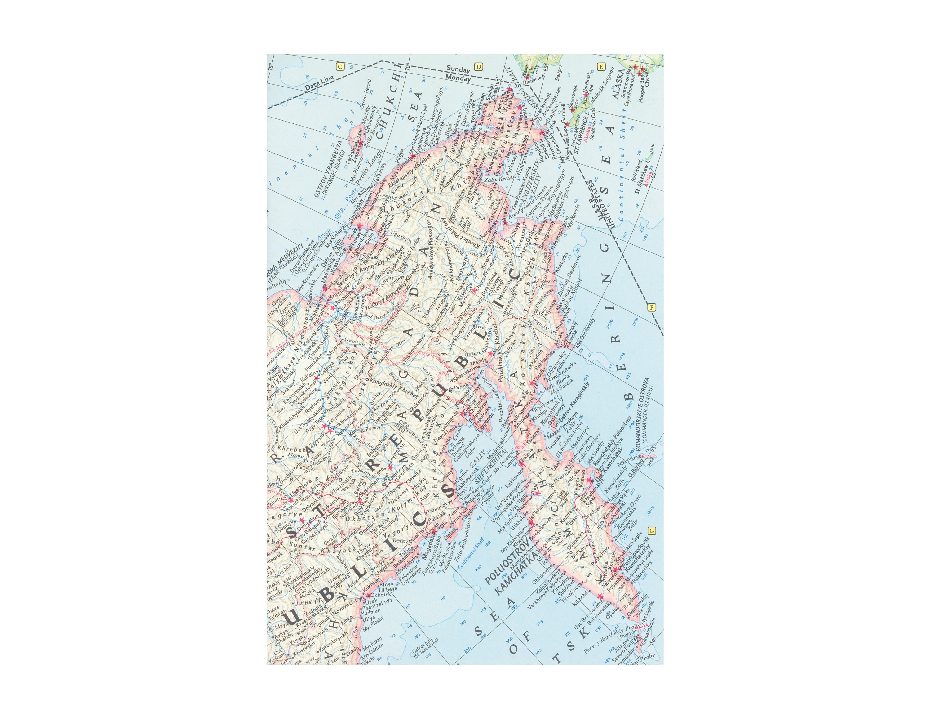 Vintage 1960s Eastern Soviet Union Map Poster Wall Art - Etsy