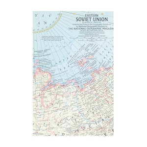 Vintage 1960s Eastern Soviet Union Map Poster Wall Art - Etsy