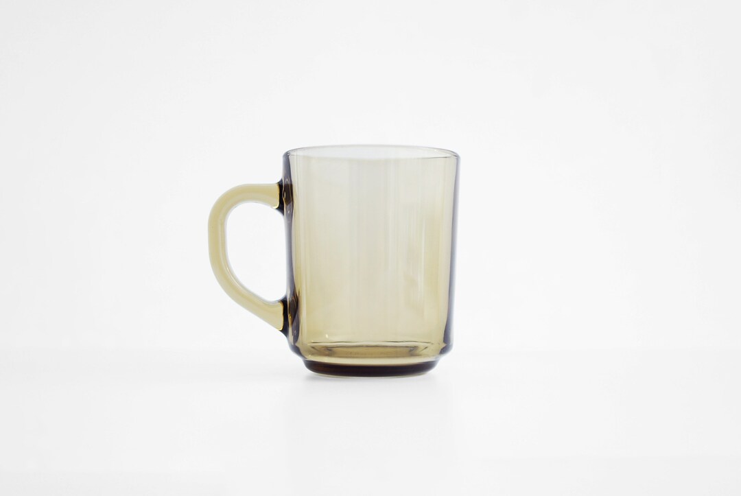 Vintage Arcoroc France Smoked Glass Mug - Etsy