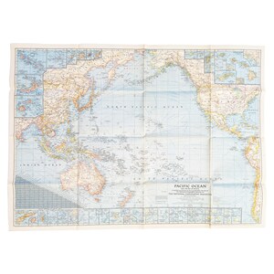 Vintage 1940s Pacific Ocean Map Poster Wall Art - Etsy