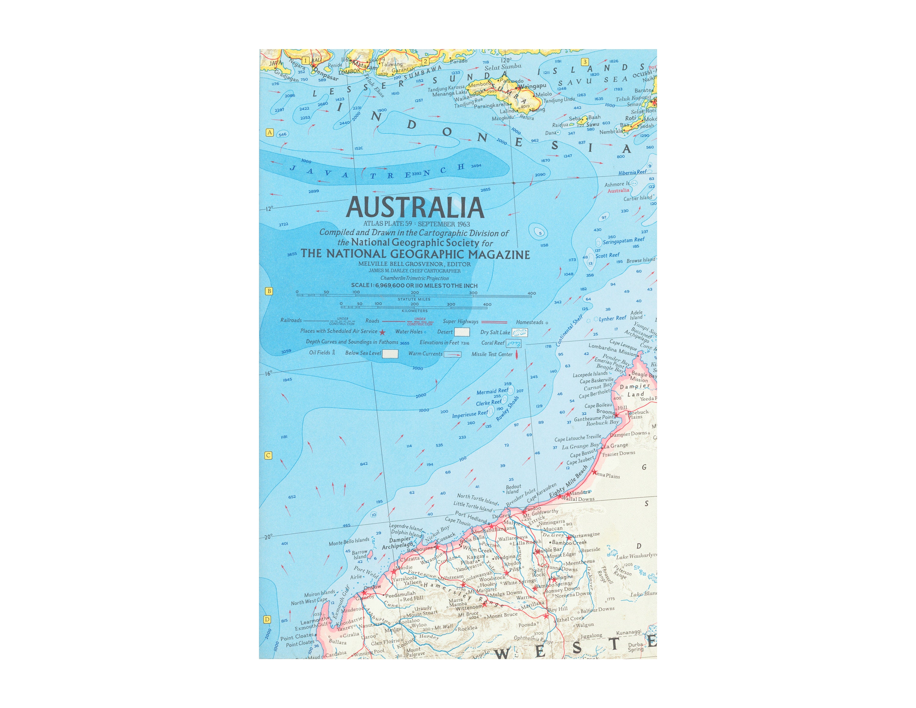 Vintage 1960s Australia Map Poster Wall Art - Etsy