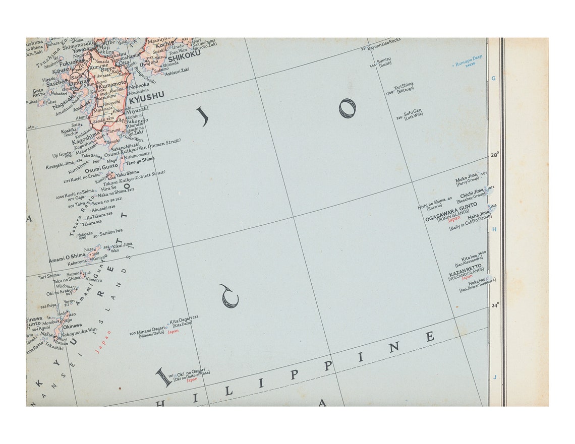 Vintage China Map / 1940s Asia Map Poster Wall Art - Etsy Canada