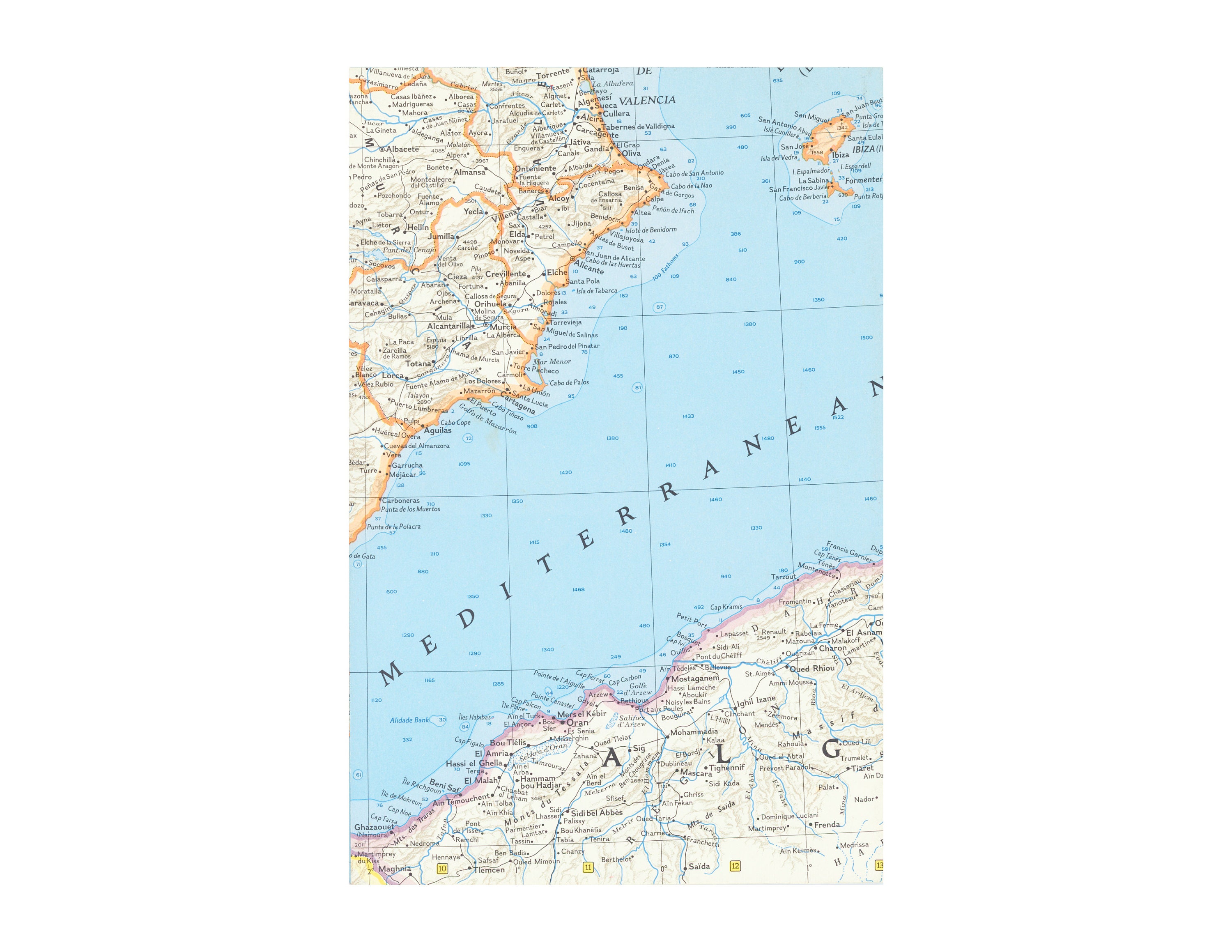 Vintage 1960s Spain and Portugal Map Poster Wall Art - Etsy