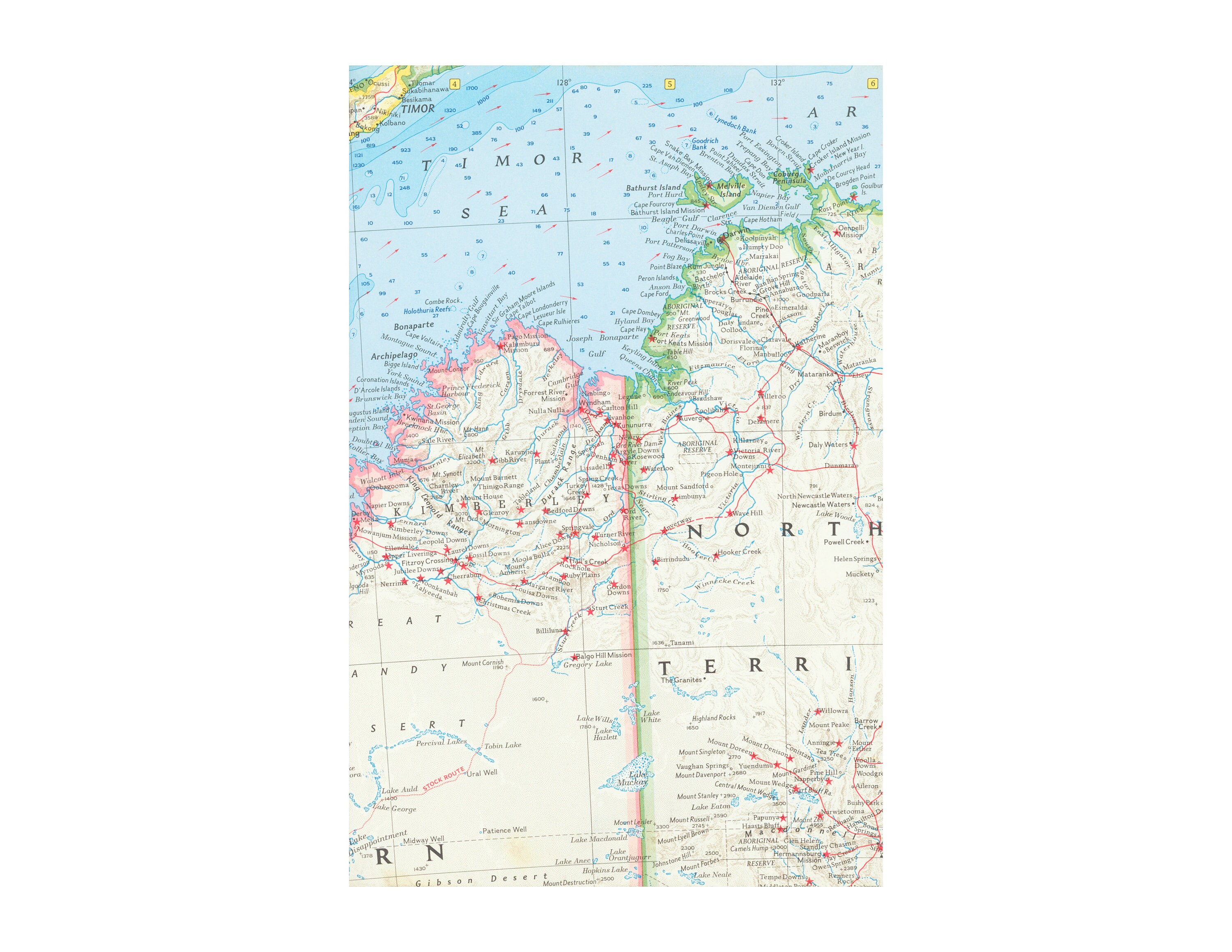 Vintage 1960s Australia Map Poster Wall Art - Etsy