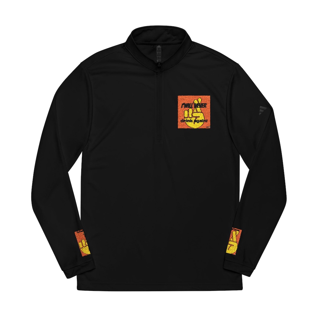 Smiley Face Pixel Art Quarter-zip Pullover | Embroidered Smiley Chest ...
