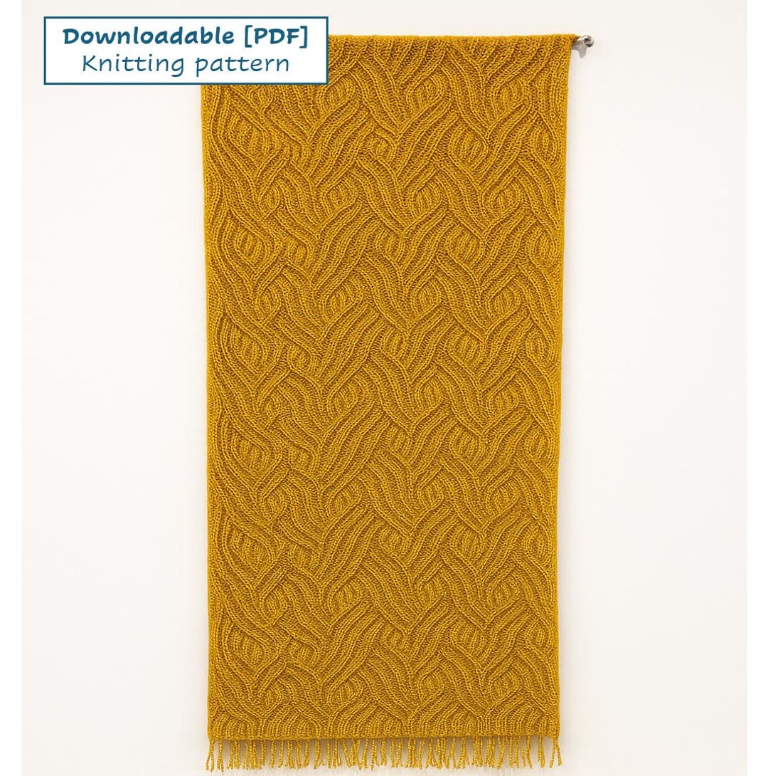 Knitting PDF PATTERN for a Scarf + Brioche Tutorial Videos | Spanish ...