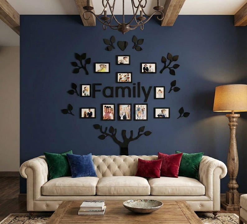 Multi-generation Family Tree Photo Frame SVG DXF PDF Bundle - Digital ...