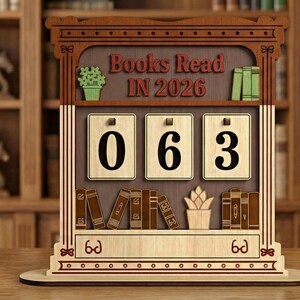 Laser Cut File: Spinning Page Tracker Display, Books Read This Year ...
