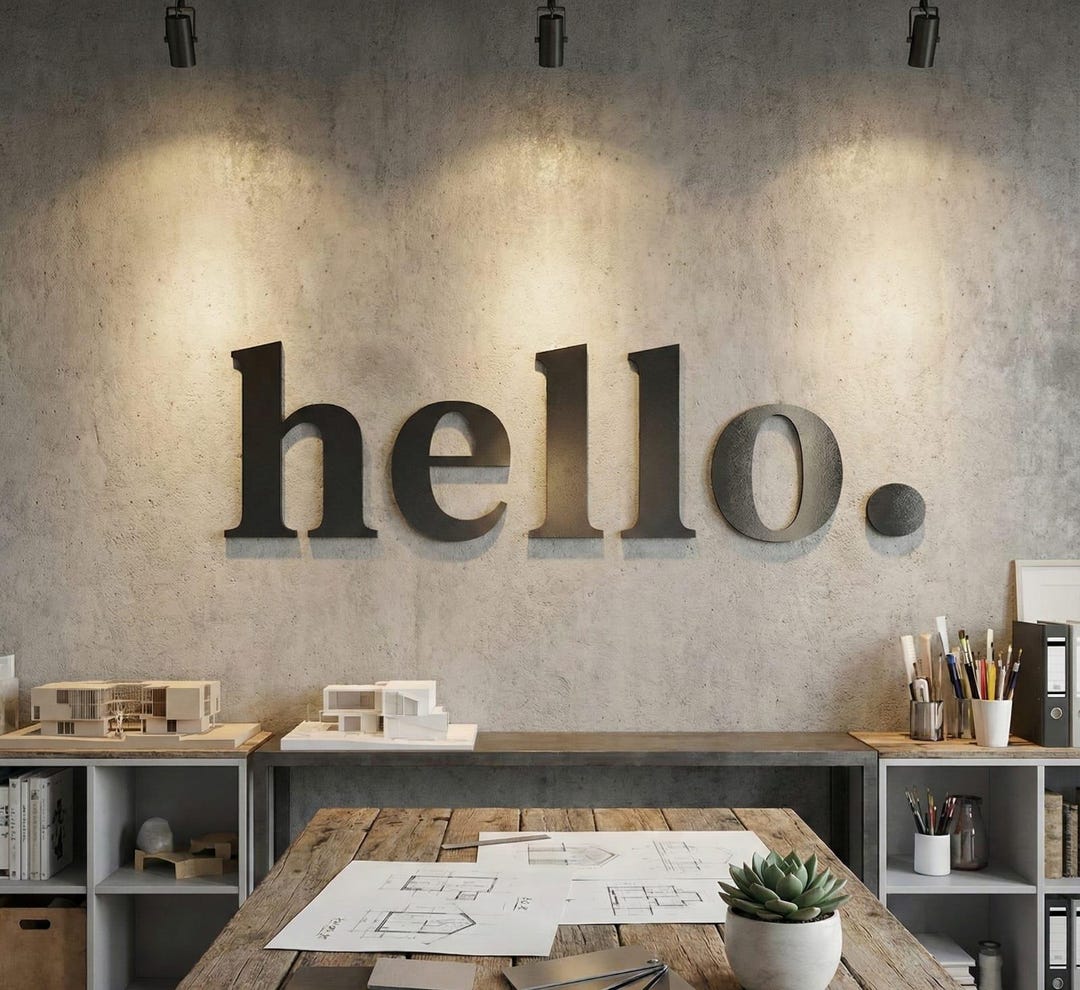 Hello Wall Decal SVG DXF PDF - Modern Office Decor Cut File for Cricut ...