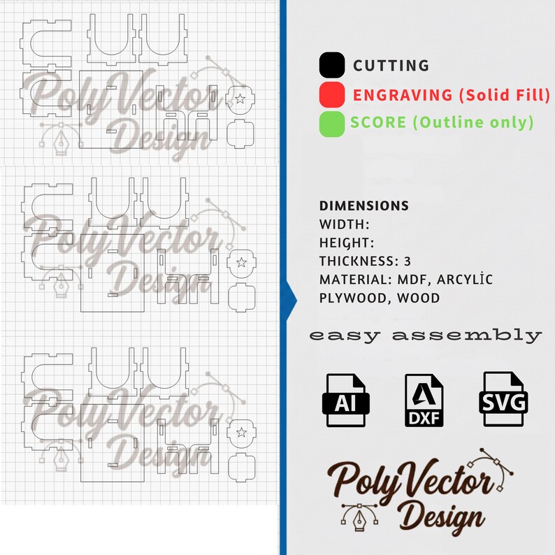 Modern Table & Chair Laser Cut Design Files SVG DXF, Cnc Ready ...