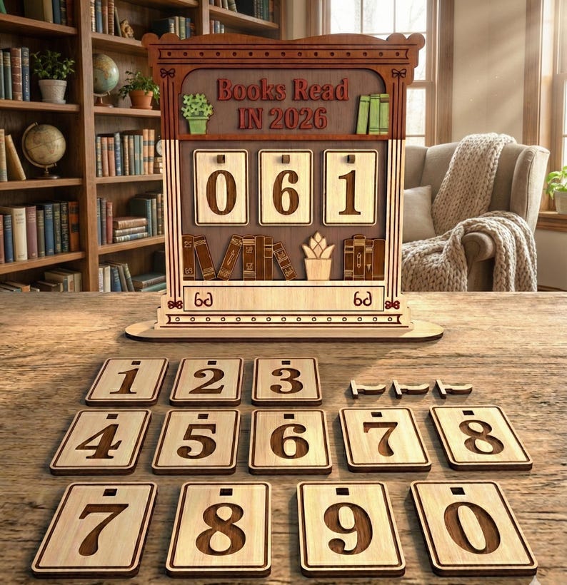 Laser Cut File: Spinning Page Tracker Display, Books Read This Year ...