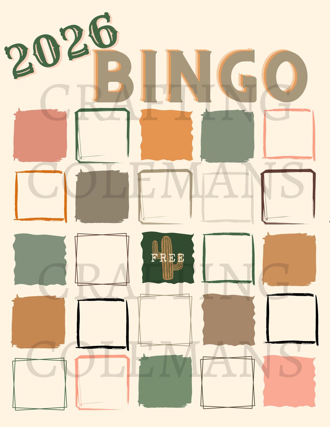 2026 Rodeo Bingo Card for Yearly Goals - Etsy