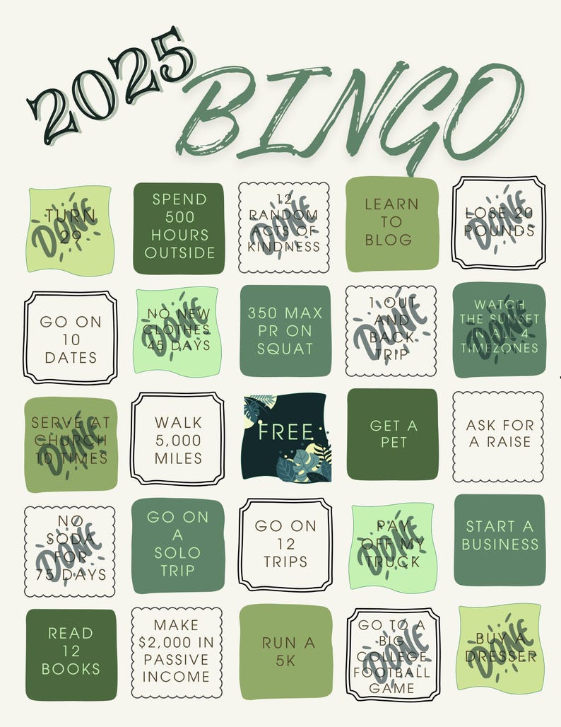 2026 Rodeo Bingo Card for Yearly Goals - Etsy