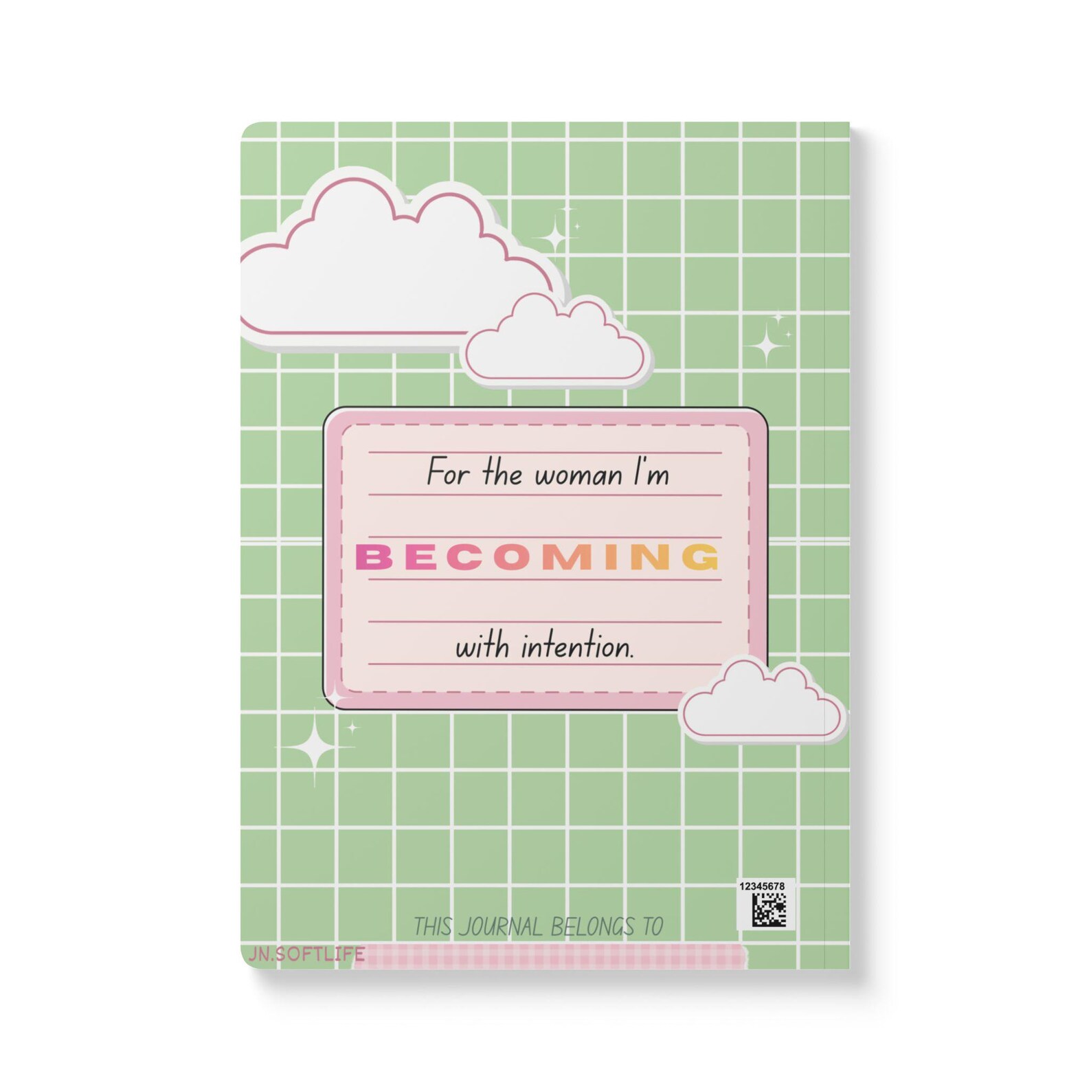 Soft Mind Soft Life Journal Softcover Notebook With Pastel Clouds Grid ...