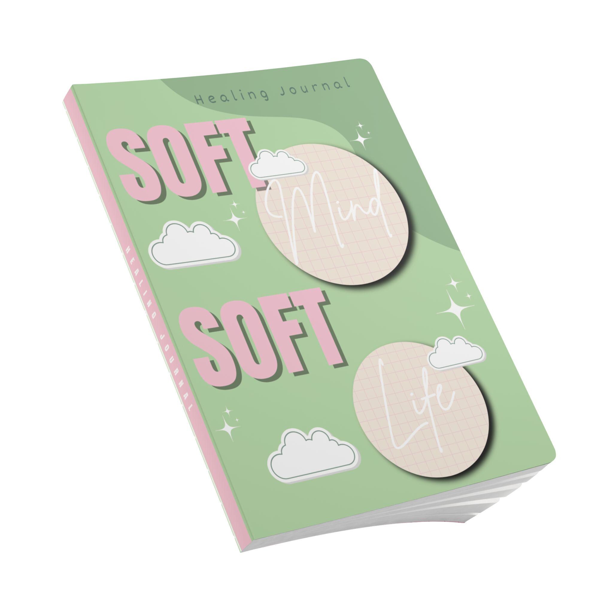 Soft Mind Soft Life Journal Softcover Notebook With Pastel Clouds Grid ...