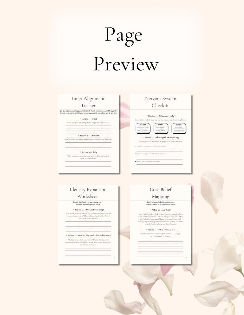 Self-alignment Worksheets | Nervous System Regulation, Identity ...