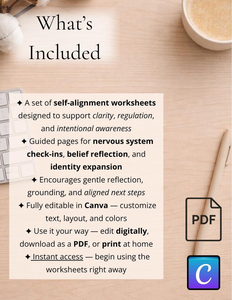Self-alignment Worksheets | Nervous System Regulation, Identity ...