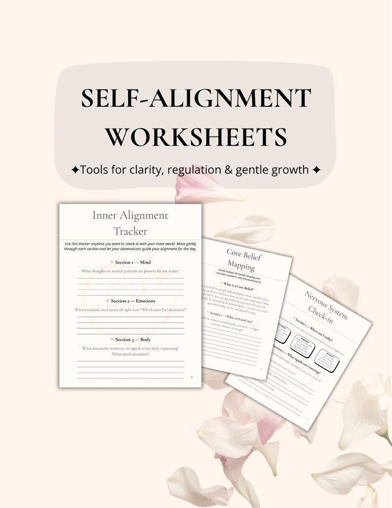 Self-alignment Worksheets | Nervous System Regulation, Identity ...