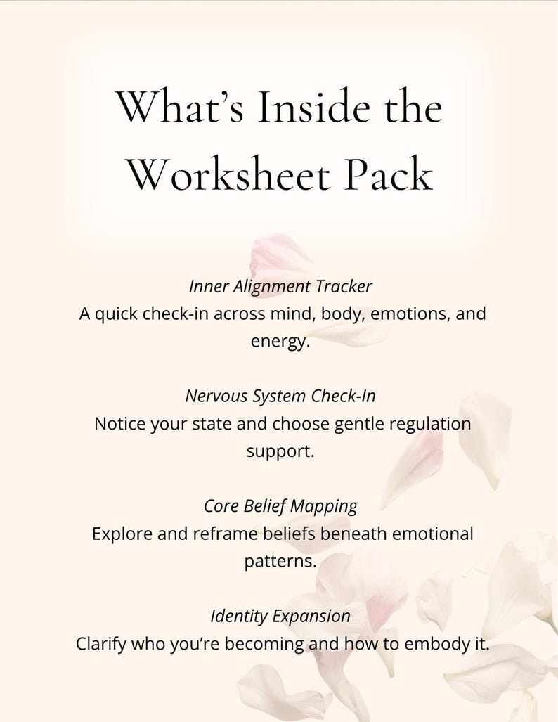Self-alignment Worksheets | Nervous System Regulation, Identity ...