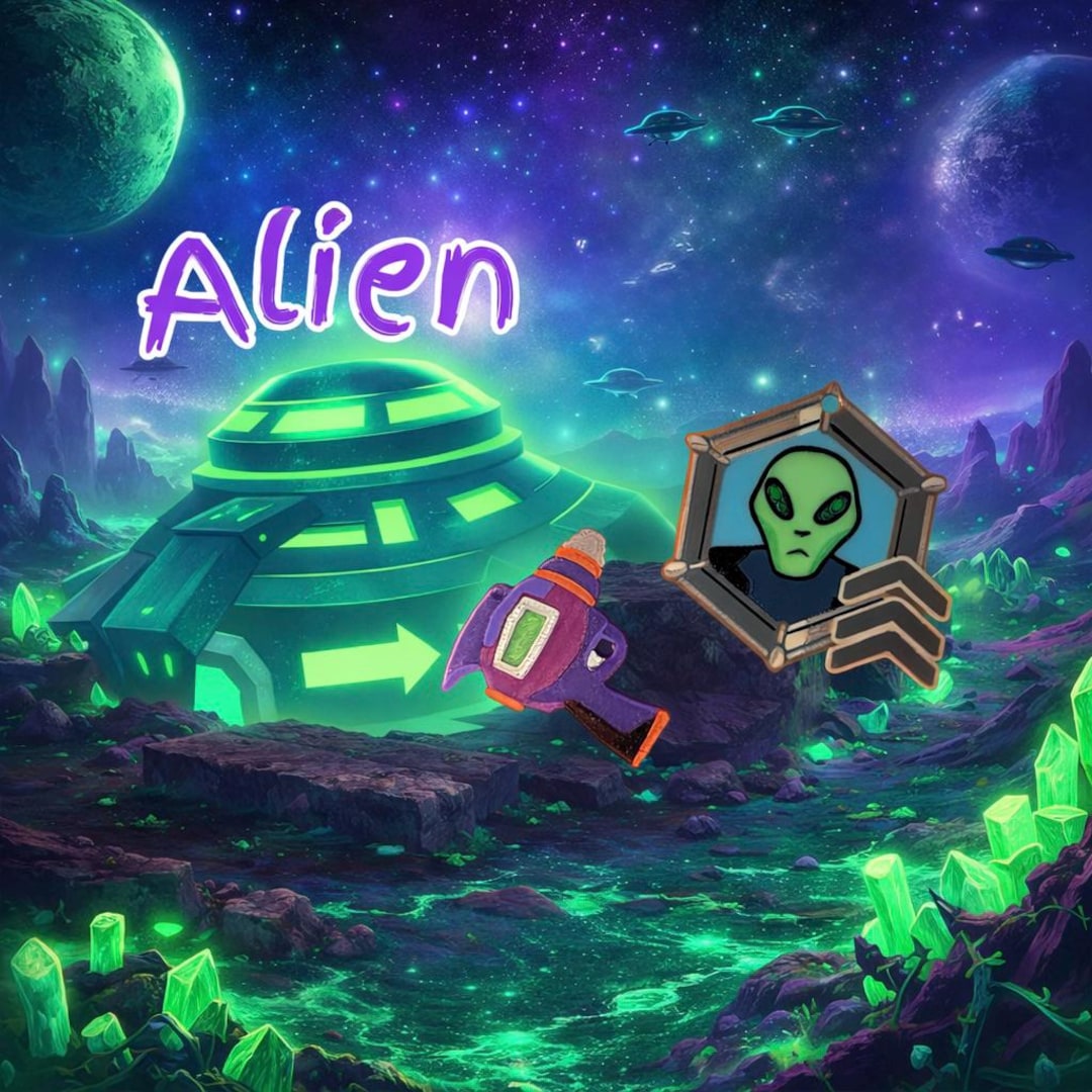 99 Nights in the Forest Inspired Alien Class Badge Key Chain | Roblox ...