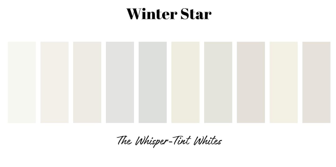 Winter Star Neutral Color Palette Digital Download, Whisper Tint Whites ...