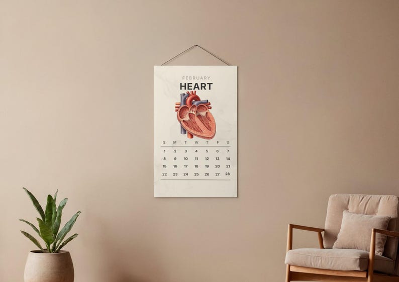2026 Human Anatomy Organs Wall Calendar – Educational Science Printable ...