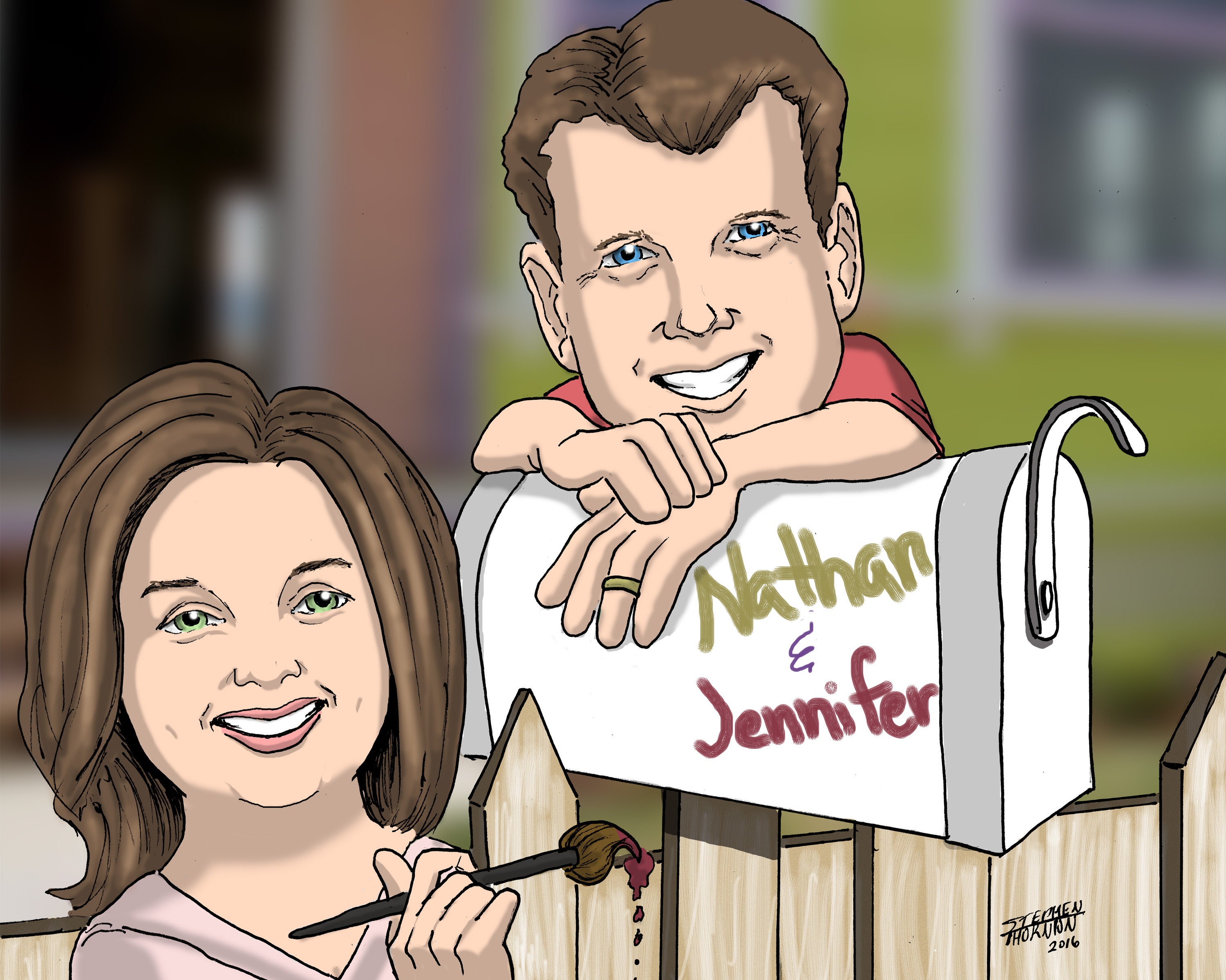 Full Color Caricatures Portraits Illustrations Digital Faces Smiles ...