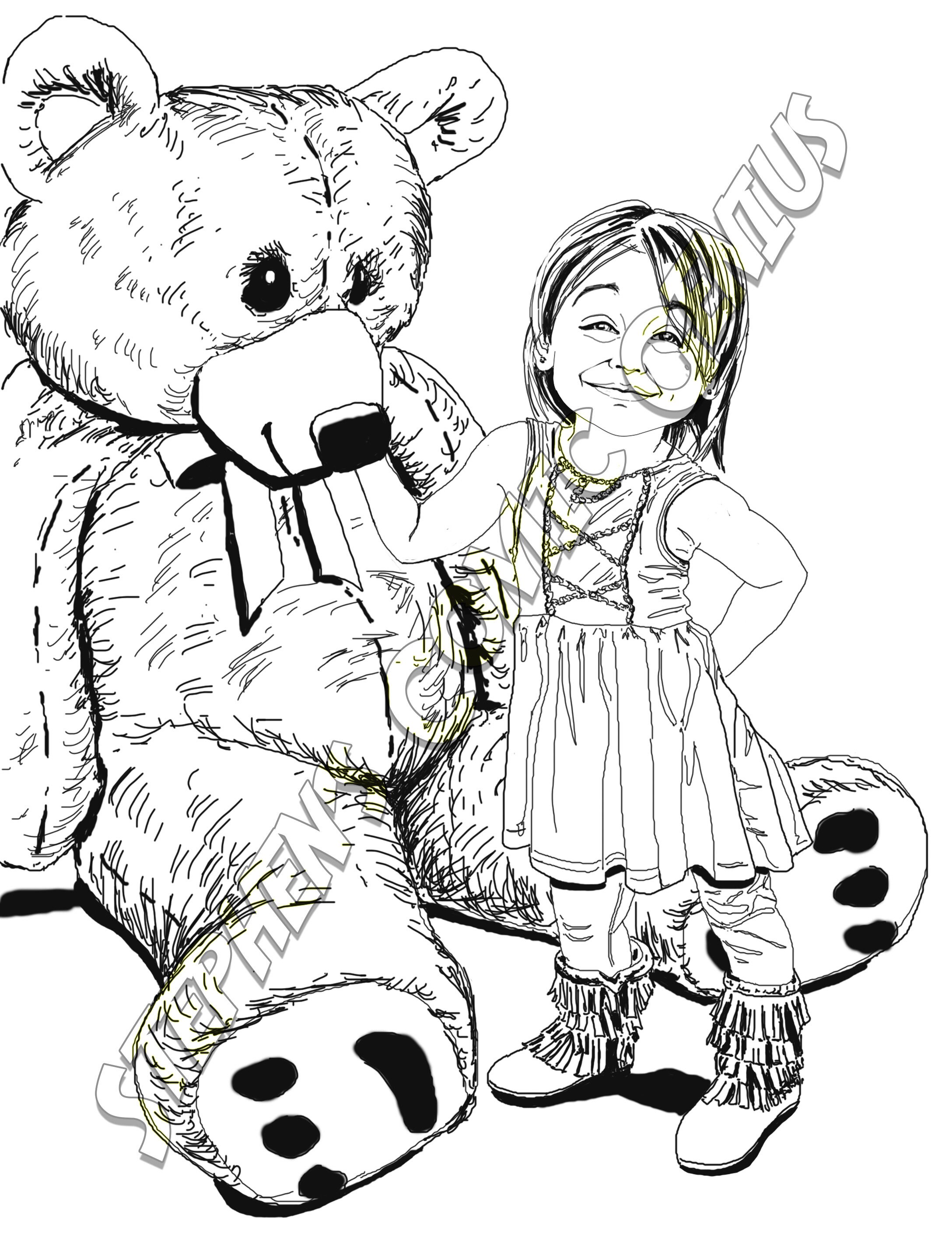 Funny Face Coloring Page | Hand Drawn Adult Art (PDF Download) - Etsy