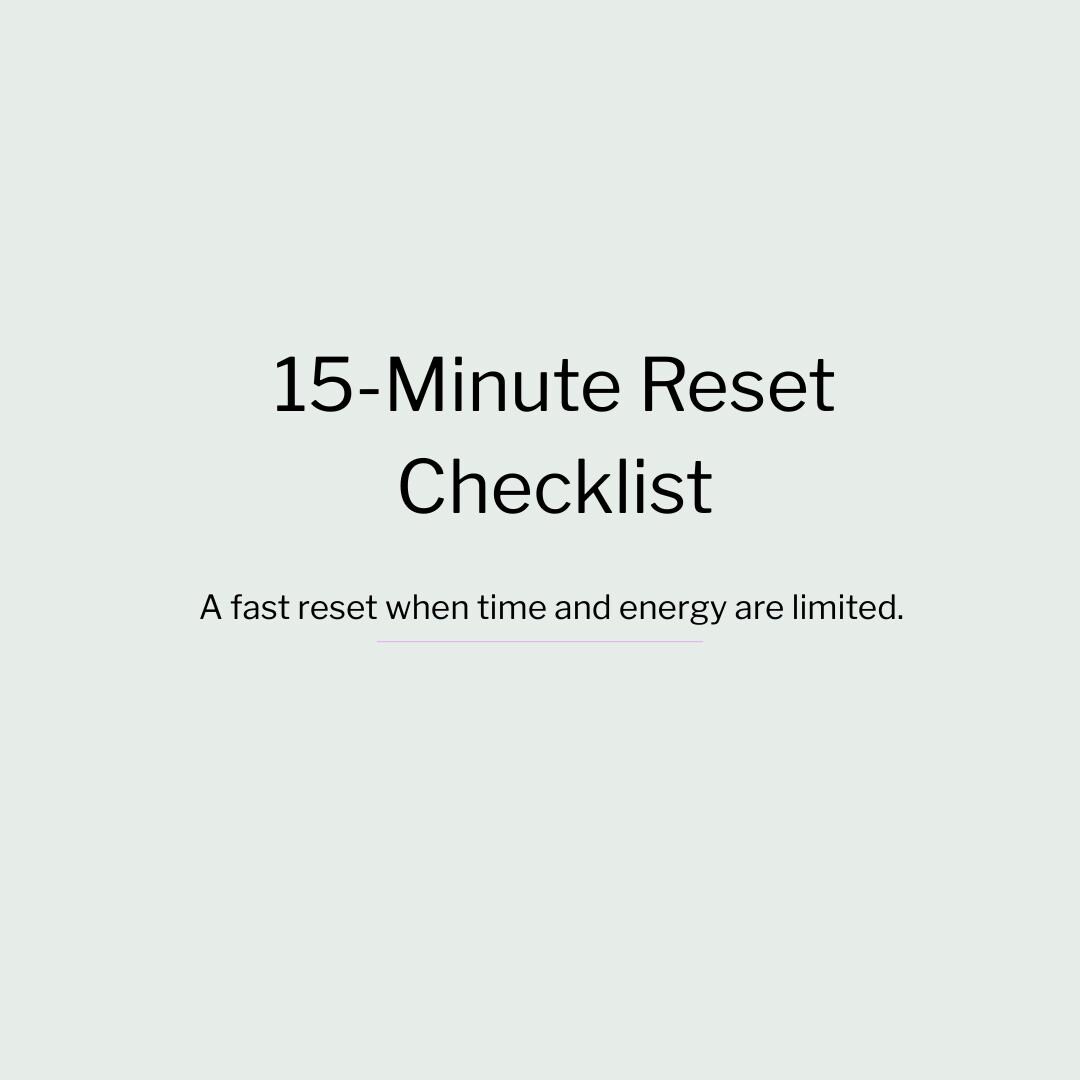15 Minute Reset Checklist Printable | Quick Home Reset Routine | Fast ...
