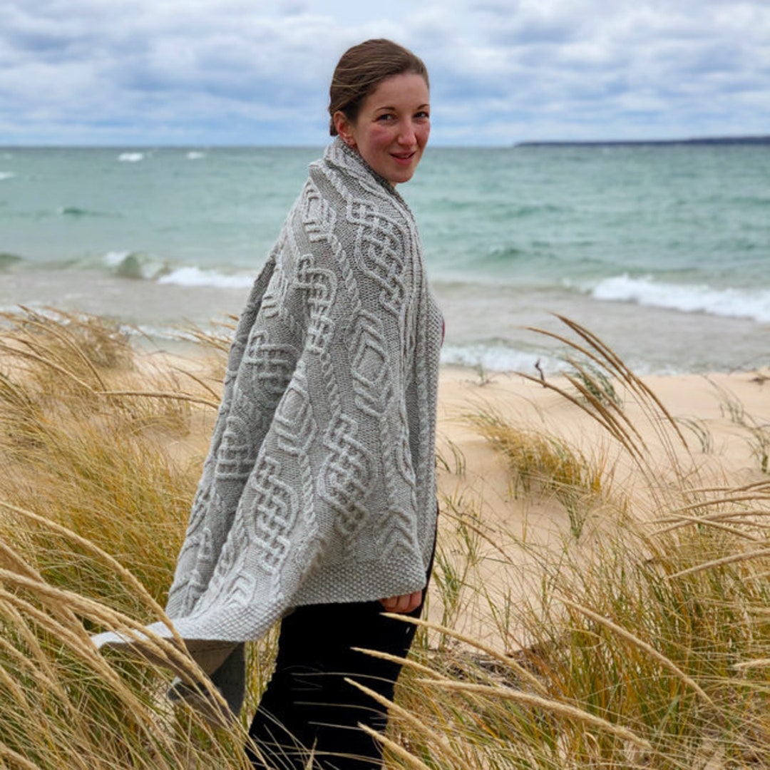 Irish Cabled Afghan Knitting PATTERN PDF, Three Sizes: Celtic Traveller ...