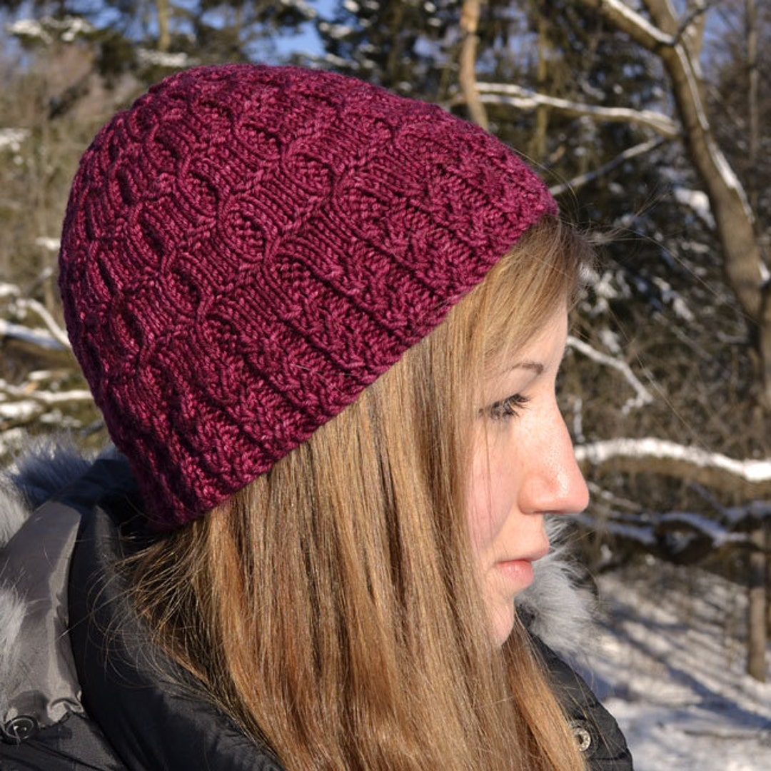 Cabled Beanie Knitting PATTERN PDF: Back Roads Hat - Etsy