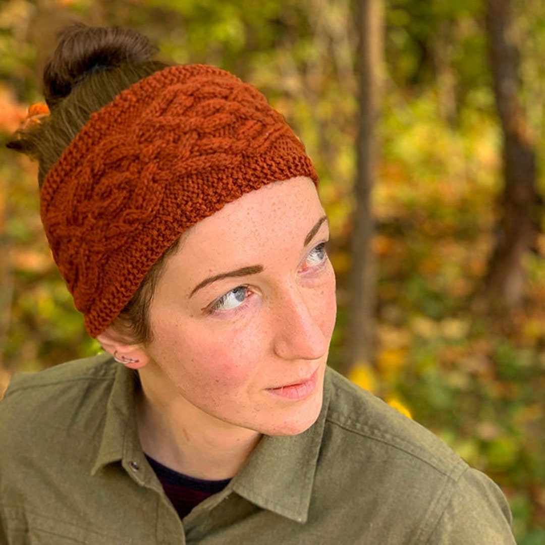Celtic Cabled Headband Knitting PATTERN PDF: Auburn Skies Headband - Etsy