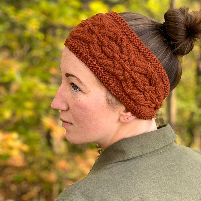 Celtic Cabled Headband Knitting PATTERN PDF: Auburn Skies Headband - Etsy
