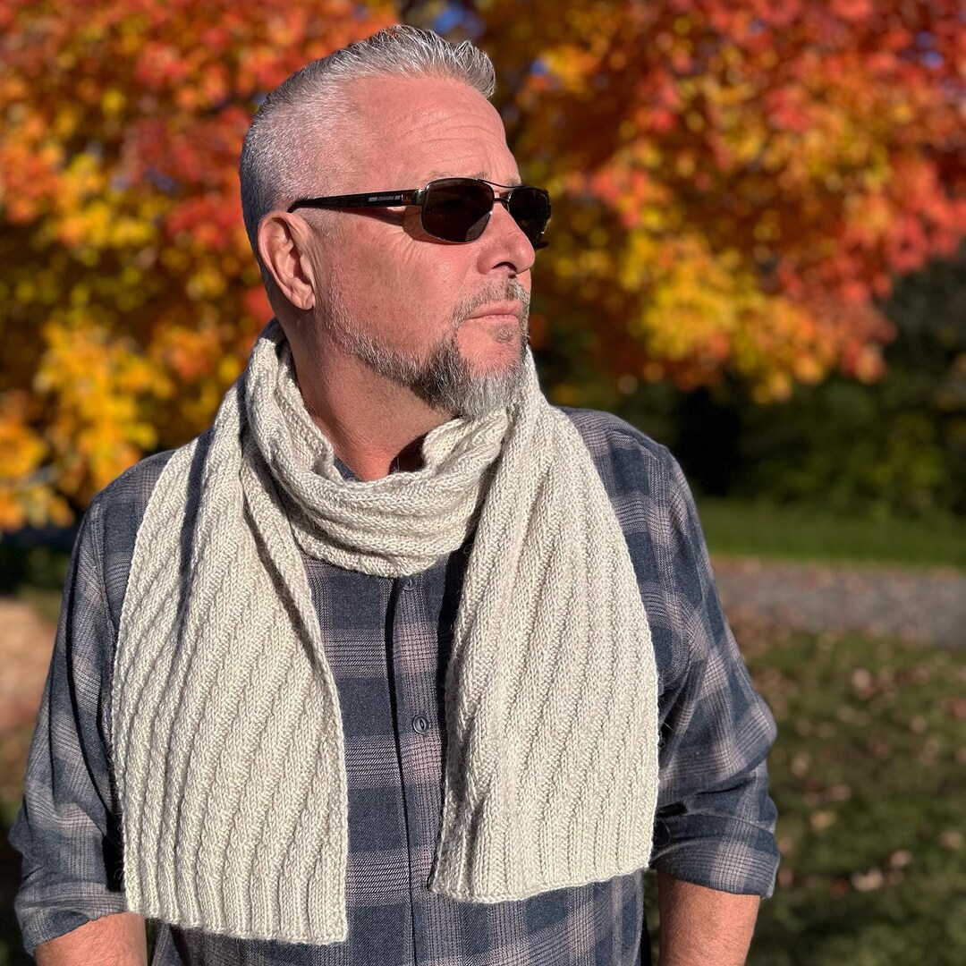 Reversible Diagonal Ribbed Worsted Weight Scarf Knitting Pattern PDF ...