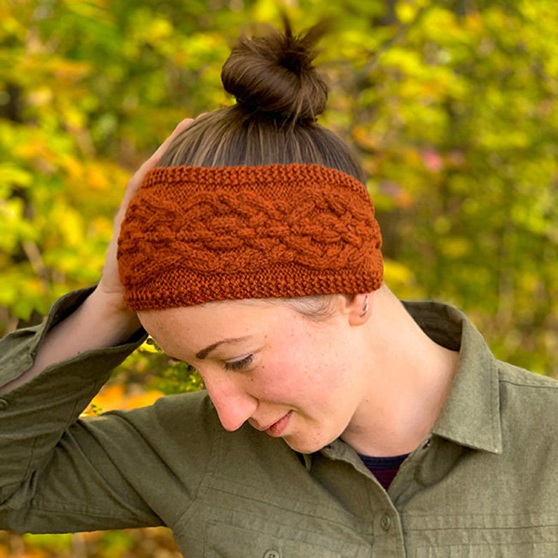 Celtic Cabled Headband Knitting PATTERN PDF: Auburn Skies Headband - Etsy