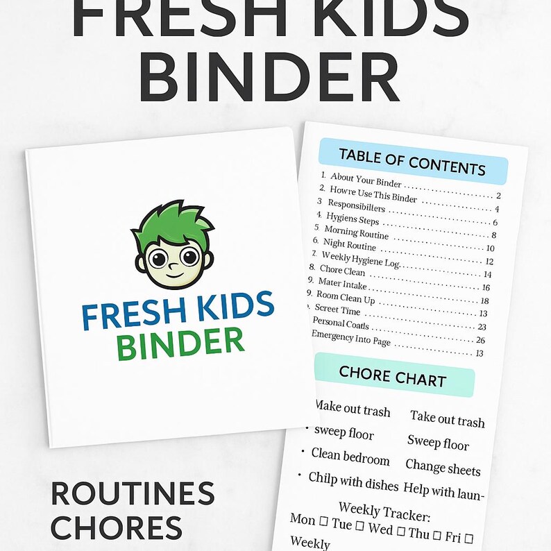Kids Hygiene Routine Chart | Chore & Daily Checklist Binder (49 Pages ...