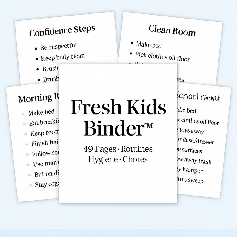 Kids Hygiene Routine Chart | Chore & Daily Checklist Binder (49 Pages ...