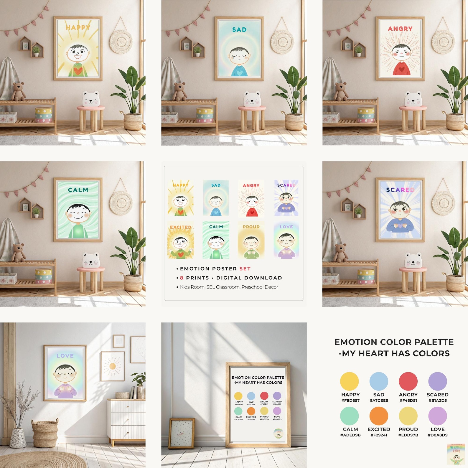 Excited Emotion Poster for Kids Room | SEL Feelings Chart | Pastel ...