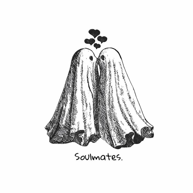 Soulmates Ghost Card, Romantic Gothic Love, Anniversary Valentines Gift ...