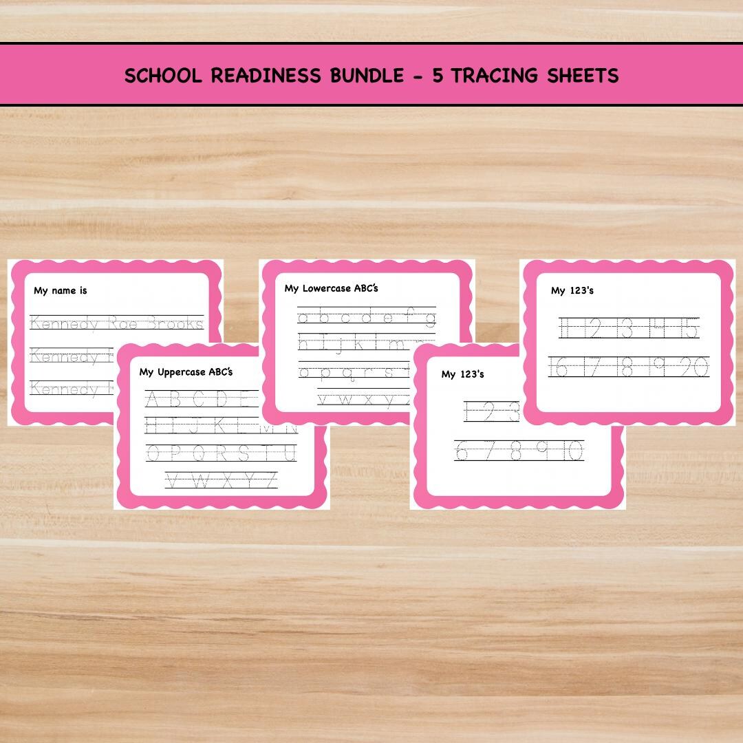 Personalized School Readiness Tracing Worksheet | Abcs, 123s ...