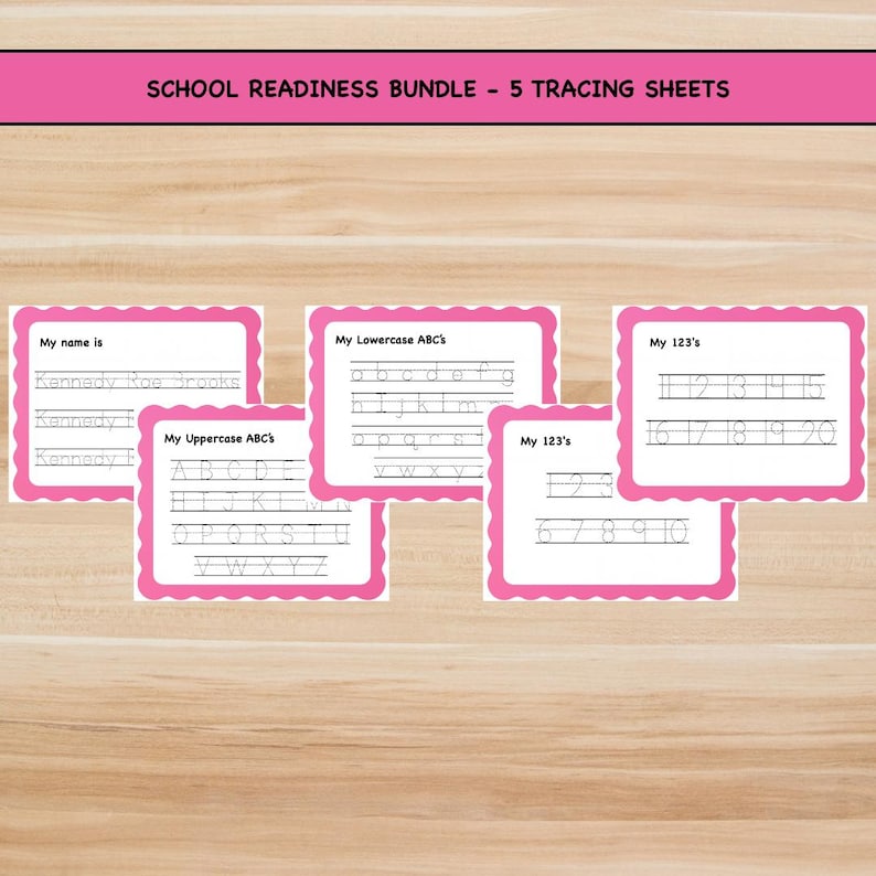 Personalized School Readiness Tracing Worksheet | Abcs, 123s ...
