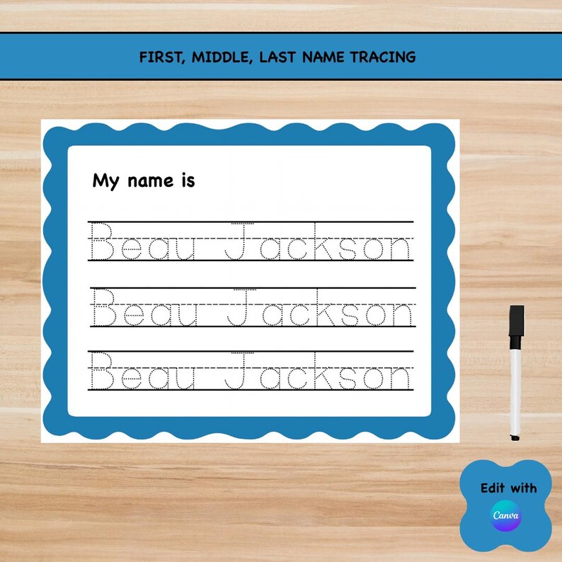 Personalized All About Me Tracing Worksheet | Handwriting Practice ...