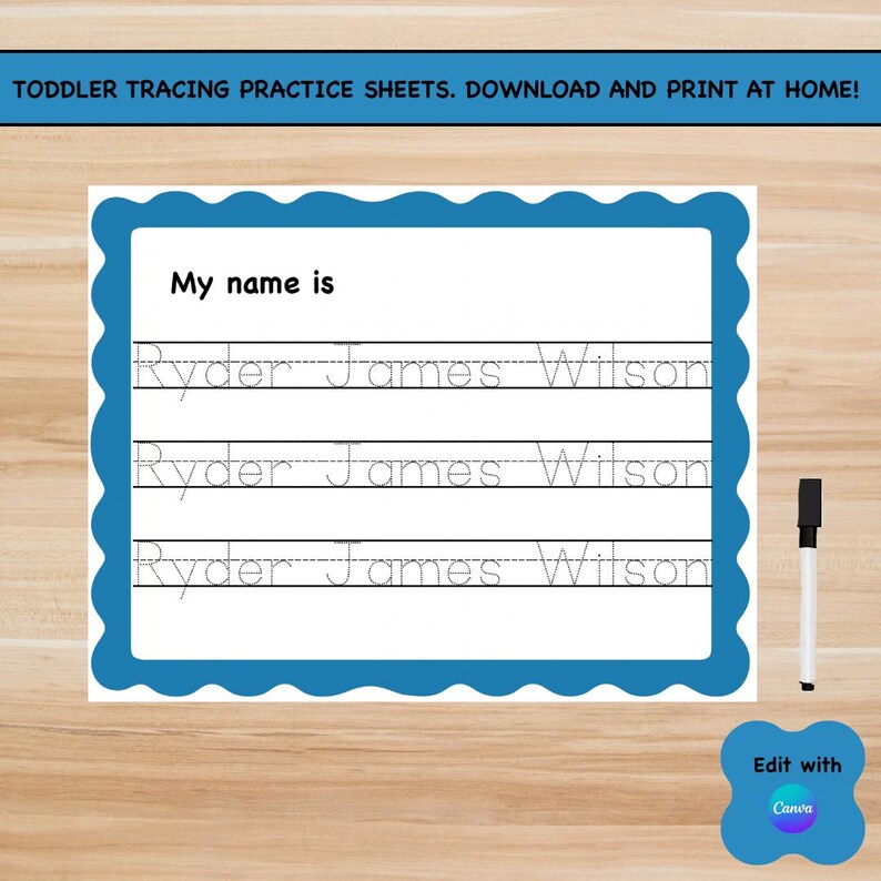 Personalized All About Me Tracing Worksheet | Handwriting Practice for ...
