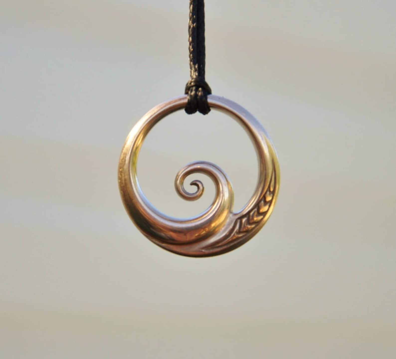 Solid Bronze Maori Koru Pendant Wave Pendantconnections With - Etsy New ...