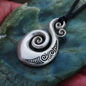 Sterling Silver Koru-solid 925 Pendant on Black Cord~new Zealand Maori ...